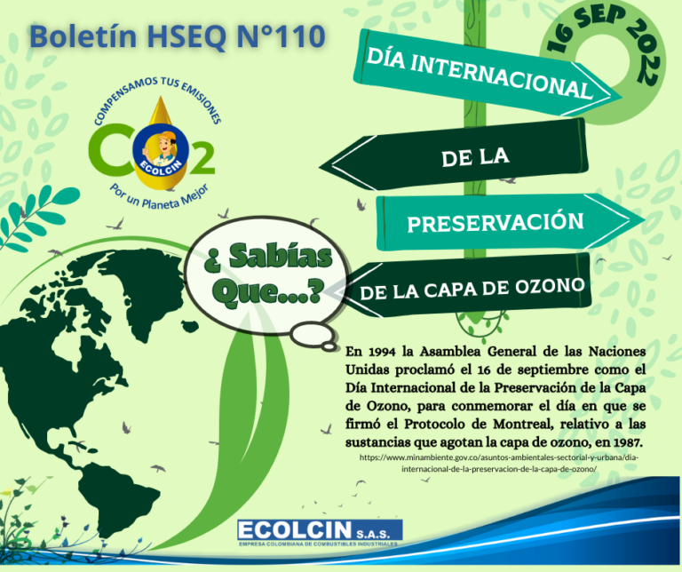 Boletín N°110 Día internacional de la capa de ozono | Ecolcin S.A.S.